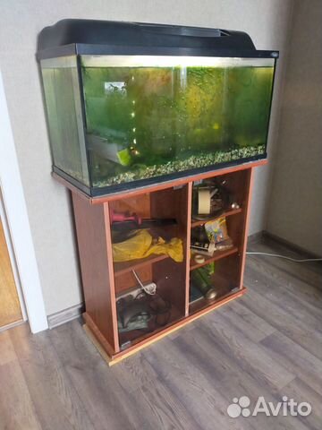 Отдам аквариум б/у на 120 л с тумбой