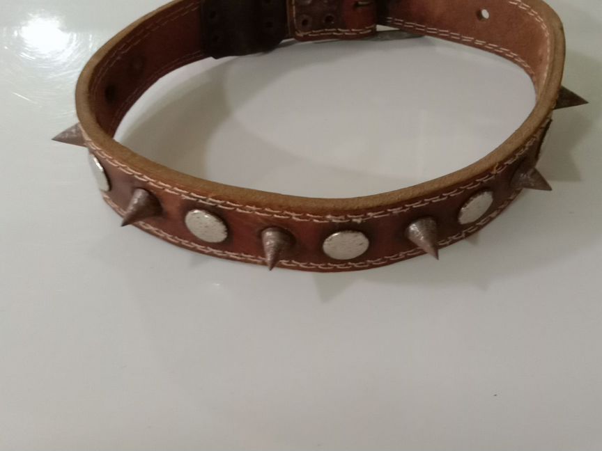 Кожаный ошейник с шипами для собак