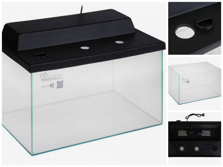 Террариум с крышкой, 50 литров, 55 х 33 х 29 см