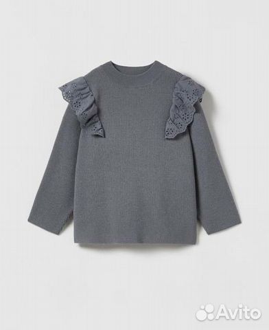 Свитшот лонгслив новый с ажурными оборками Zara 80 купить в Москве ...