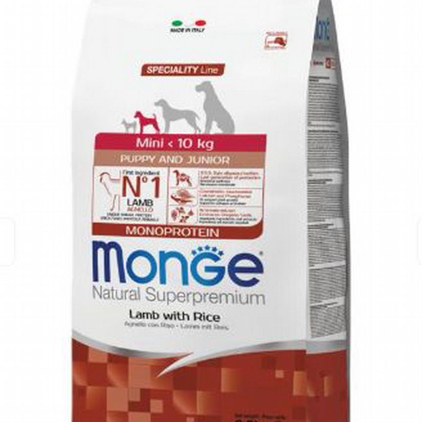 Корм для собак Monge Puppy Mini(ягнен) 2,5 кг