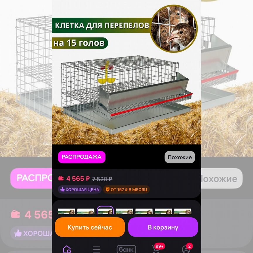 Клетки для перепелов бу
