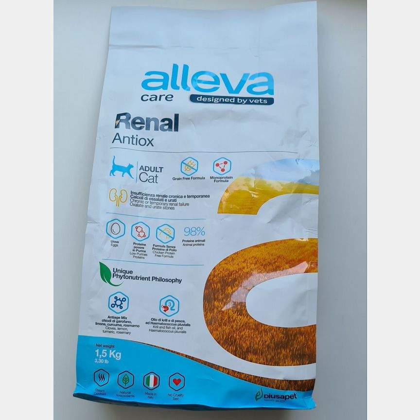 Сухой корм для кошек Alleva renal, 1,5 кг