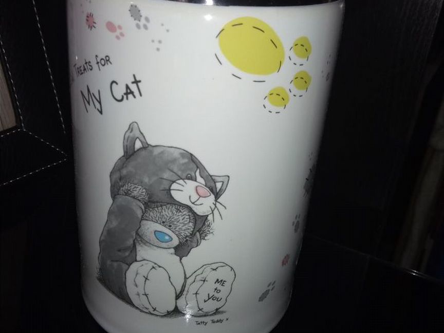 Банка для хранения лакомства, корма для котиков