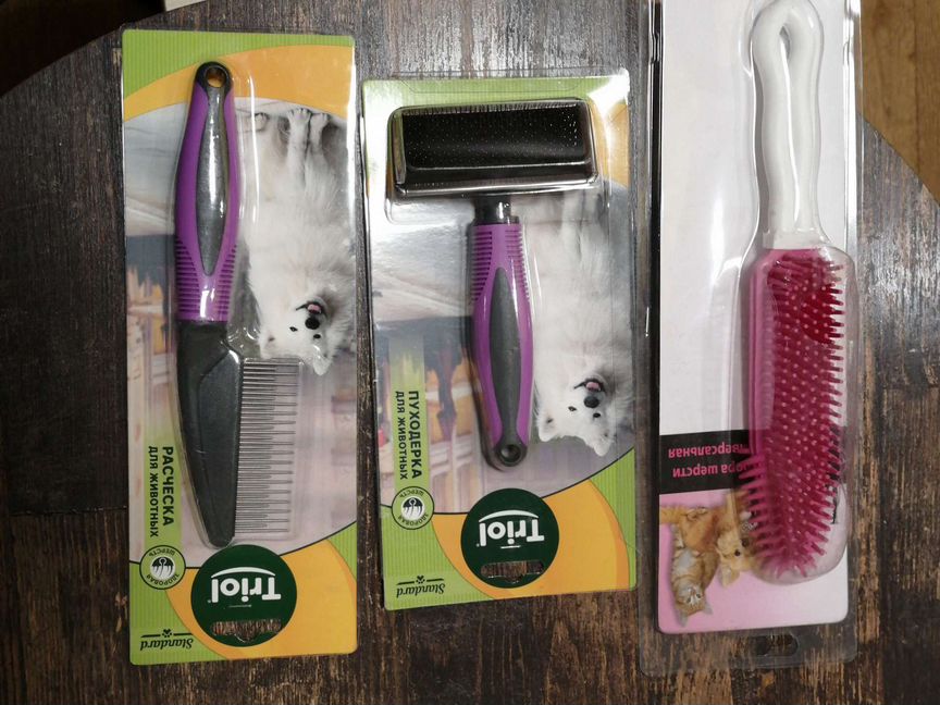 Пуходерка, расчёска, силиконовая щётка