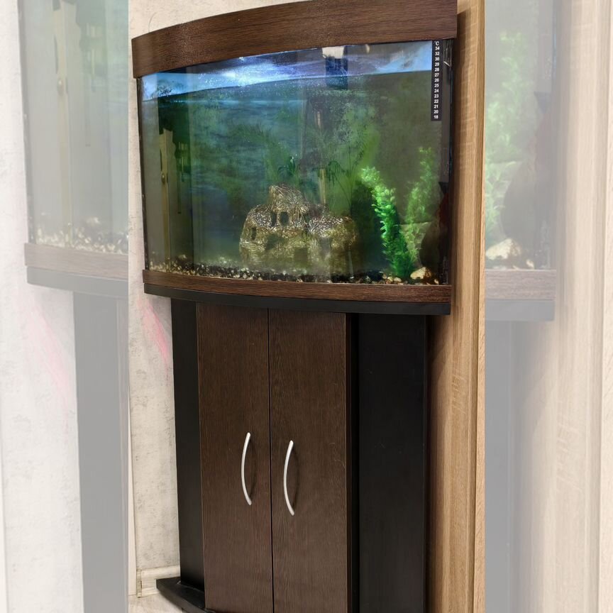 Аквариум угловой с тумбой 90