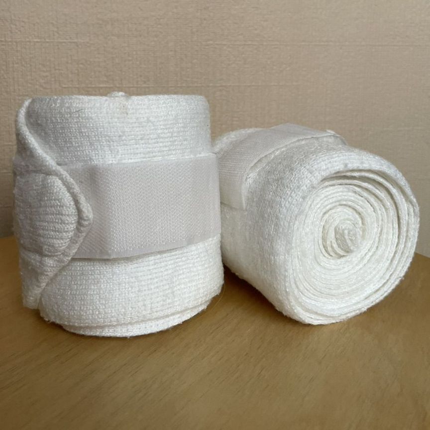 Бинты белые шерстяные для лошади