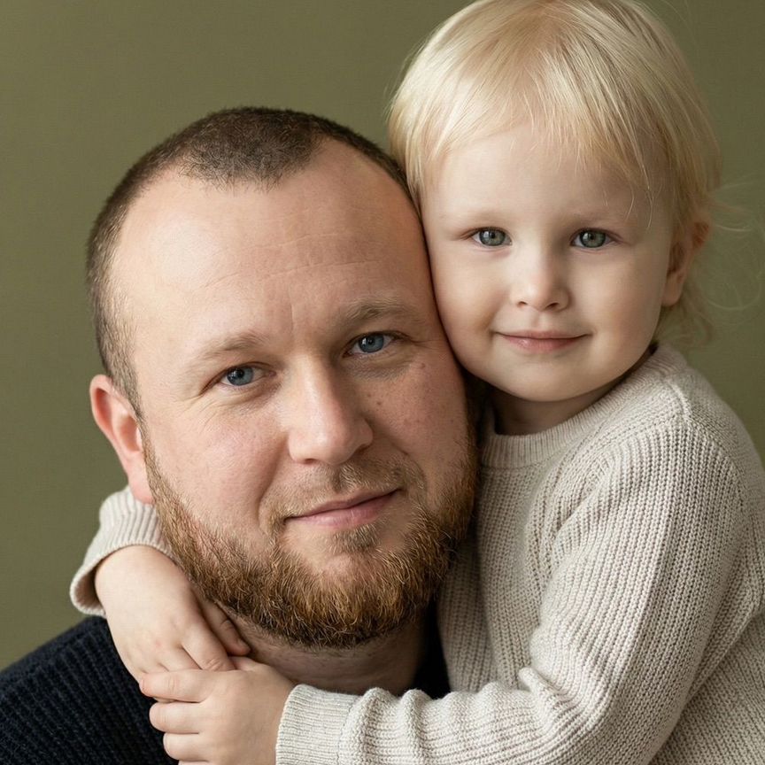 Нейрофотосессия папа с ребенком