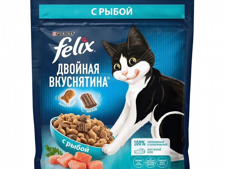 Felix двойная вкуснятина для взрослых кошек, с ры