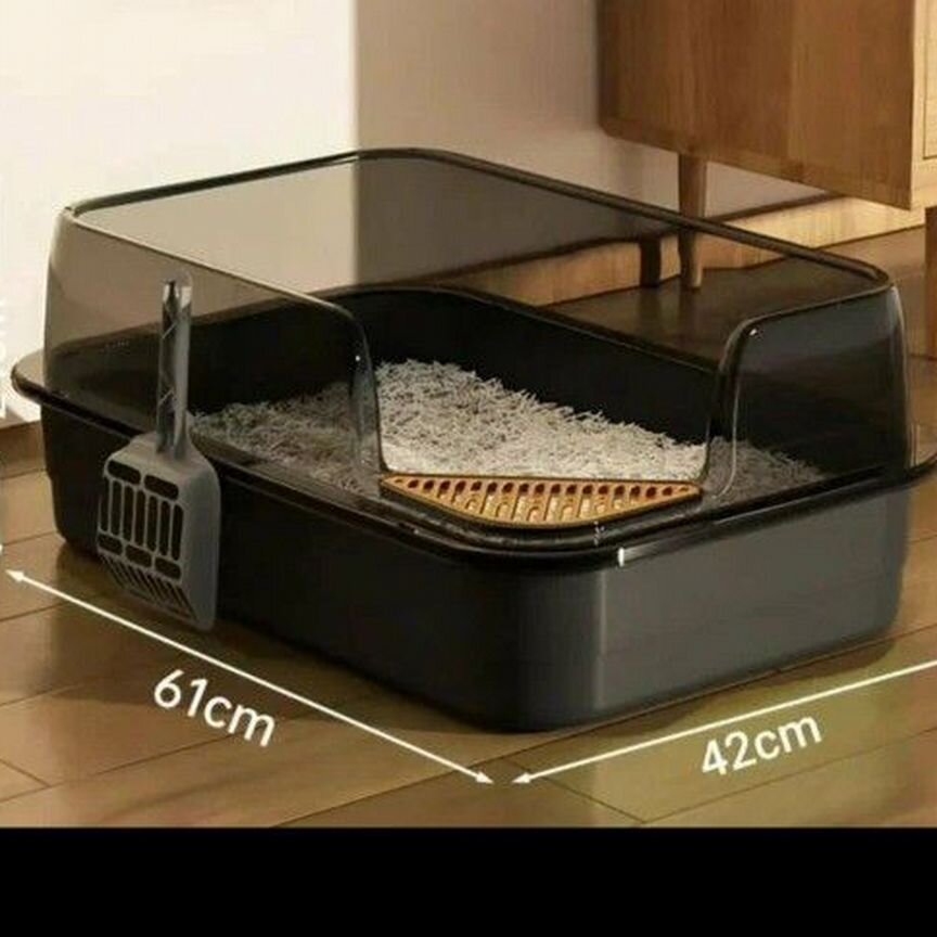 Новый кошачий лоток чёрный