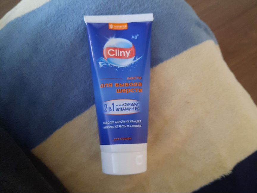 Паста для вывода шерсти для кошек cliny