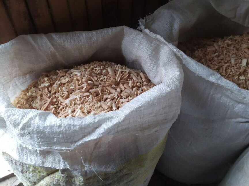 Опилки стружка в мешках