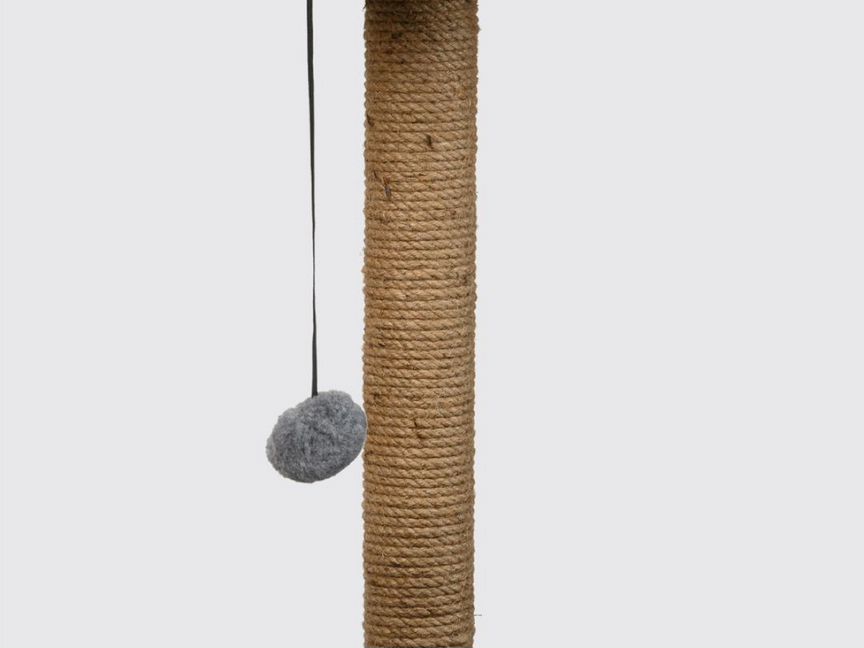 Когтеточка-столбик с полкой-лежанкой и игрушкой