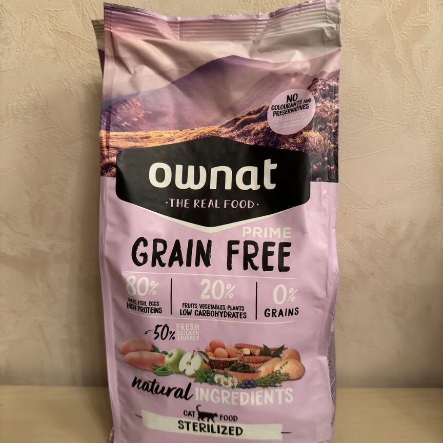 Сухой корм для кошек ownat Grain Free 1 кг