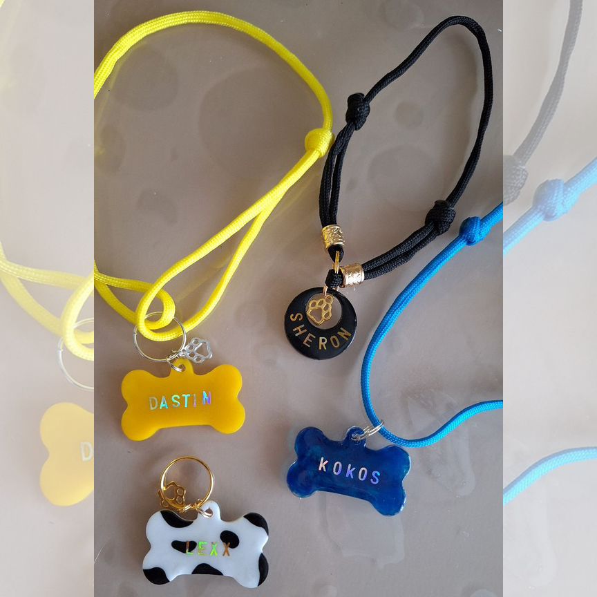 Адресник для собак из эпоксидной смолы