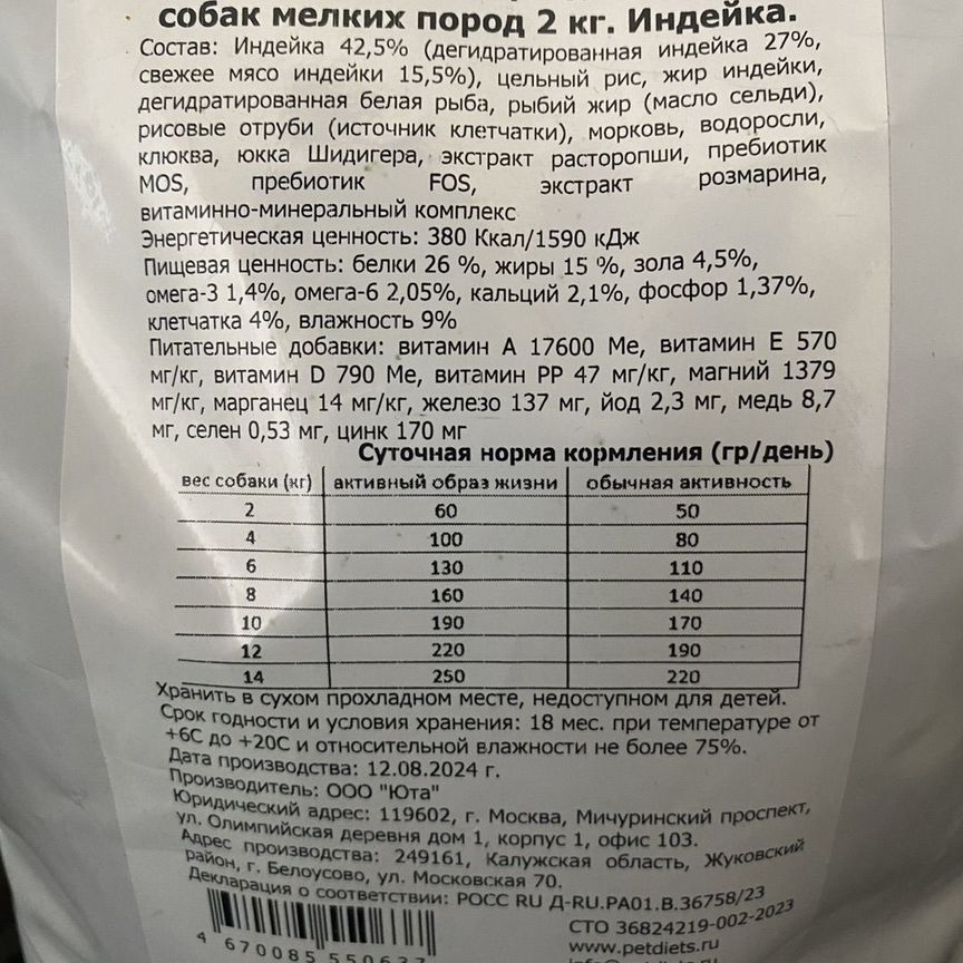 Сухой корм для собак Petdiets