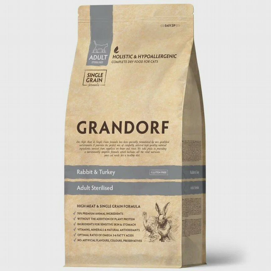 Grandorf 8кг сухой корм для кошек