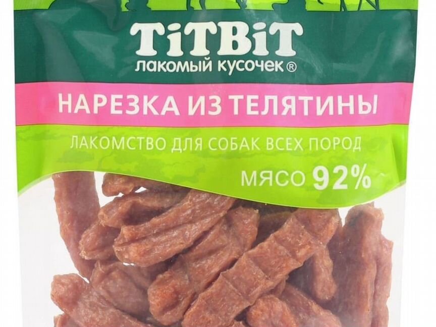 Titbit нарезка из телятины для собак всех пород, в