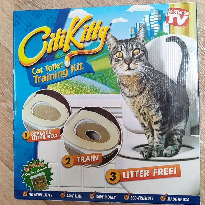 Лоток для кошек маленький, приучить к туалету