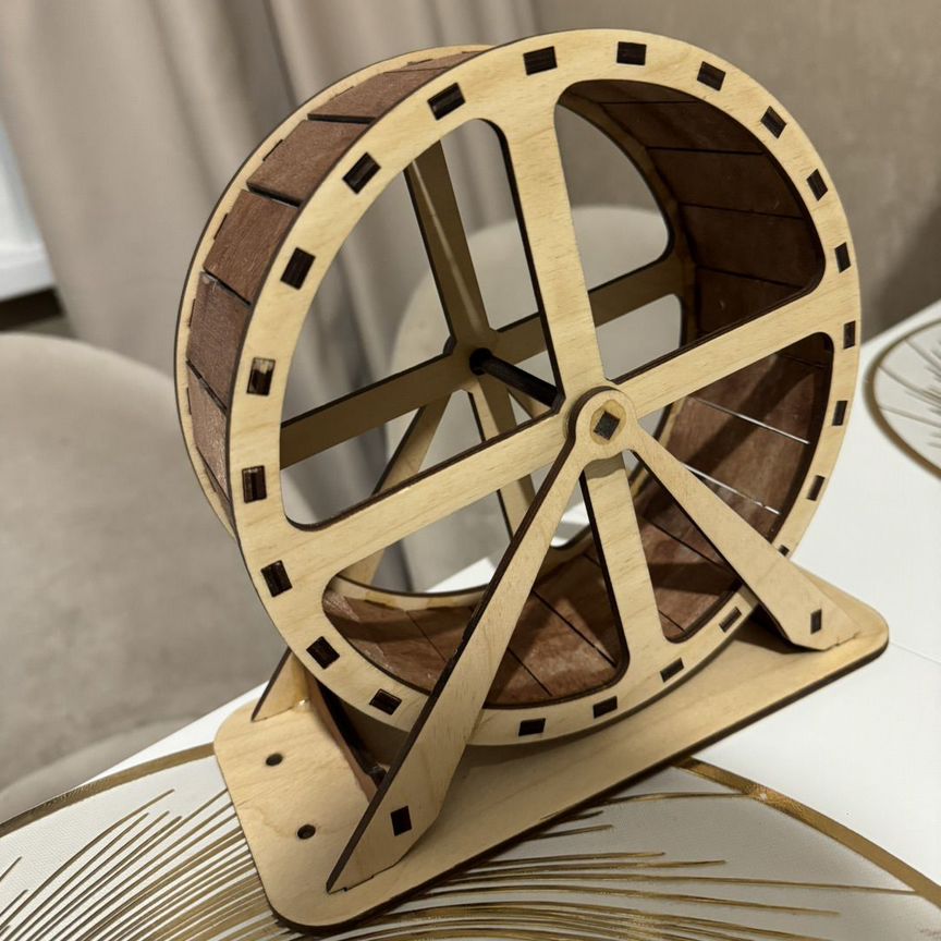 Колесо для хомяка деревянное