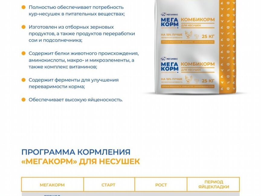 Мегамикс Комбикорм Мегакорм
