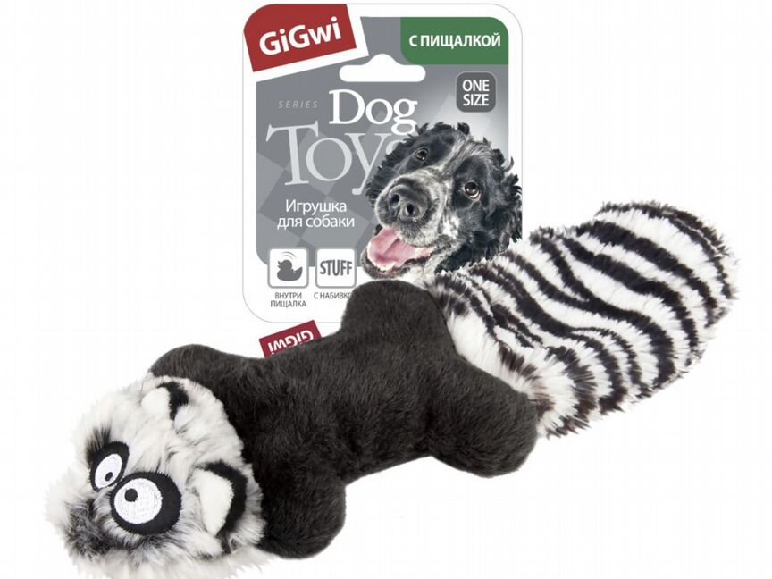 Игрушка Gigwi енот косточка
