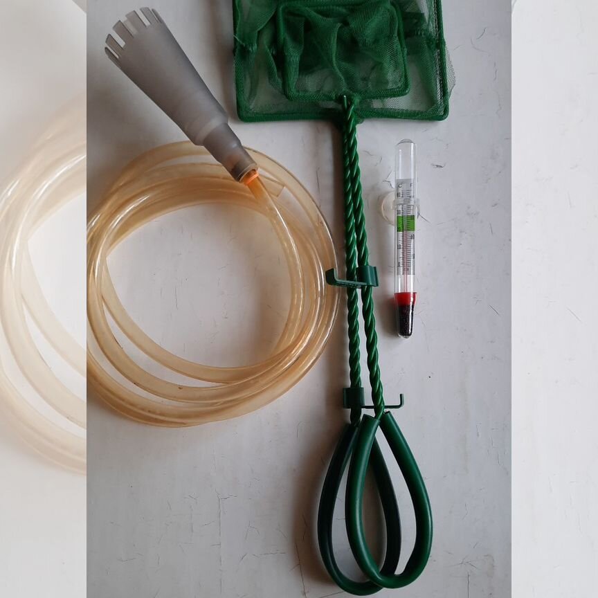 Аксессуары для аквариума, градусник, сачки, очист