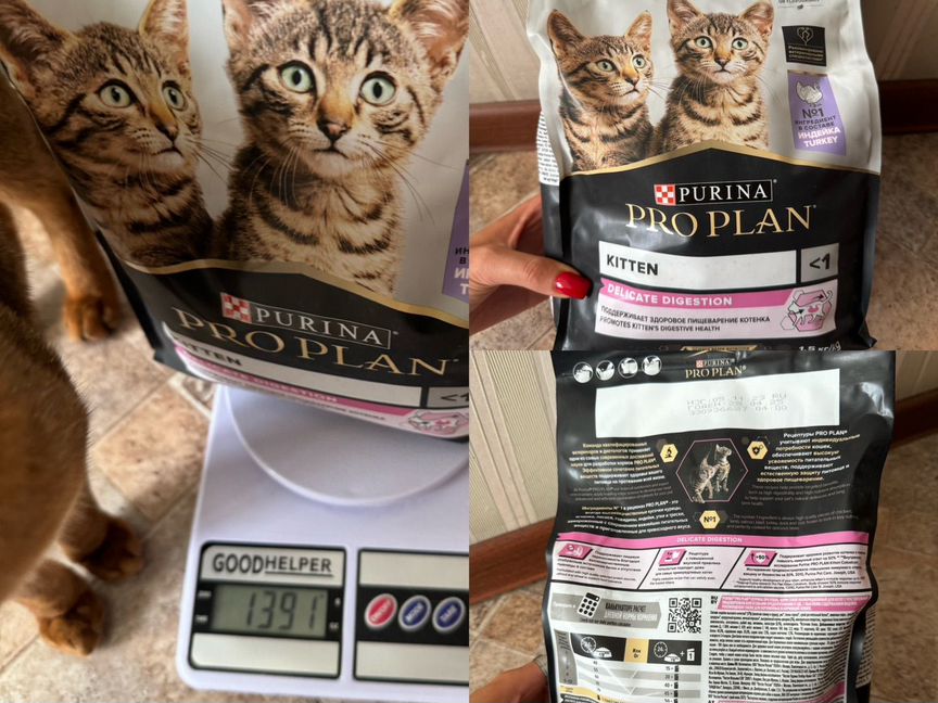Корм для котят pro plan, grandin, ownat