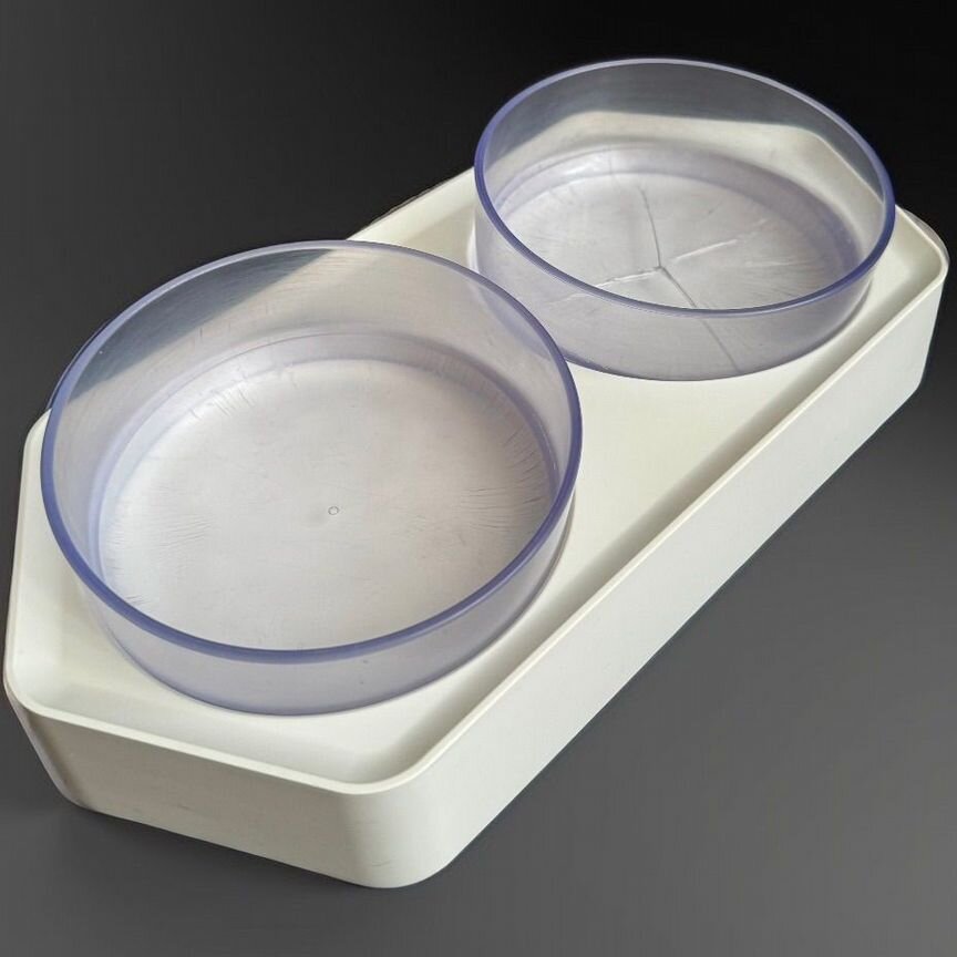 Миска для кошек собак двойная на подставке