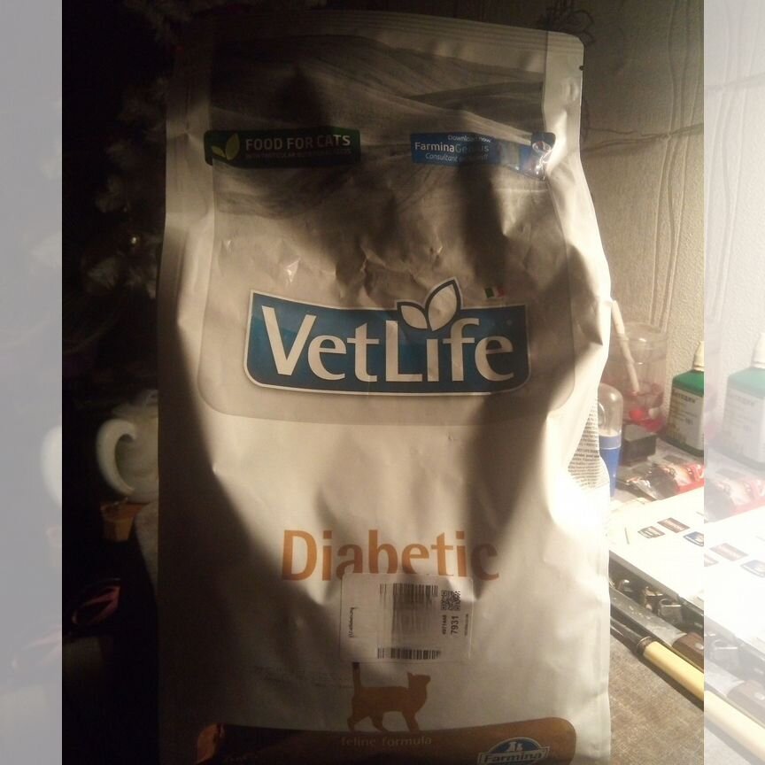 Корм VetLife диабет для кошек 2кг годен май 2027