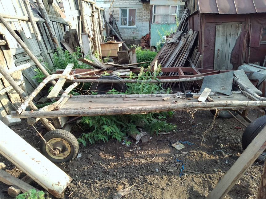 Конная телега на рабочем ходу