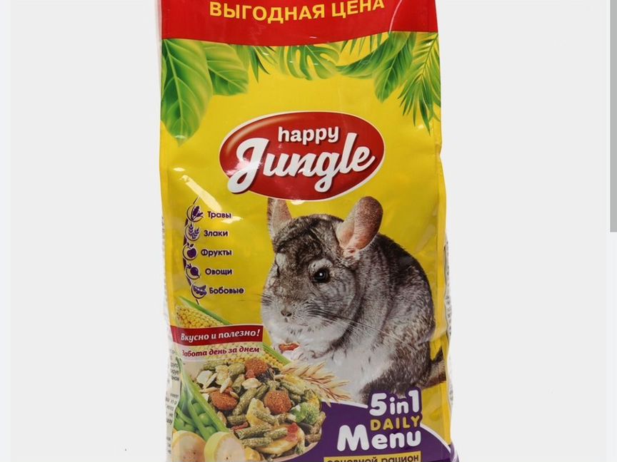 Корм для шиншилл Happy Jungle 900г