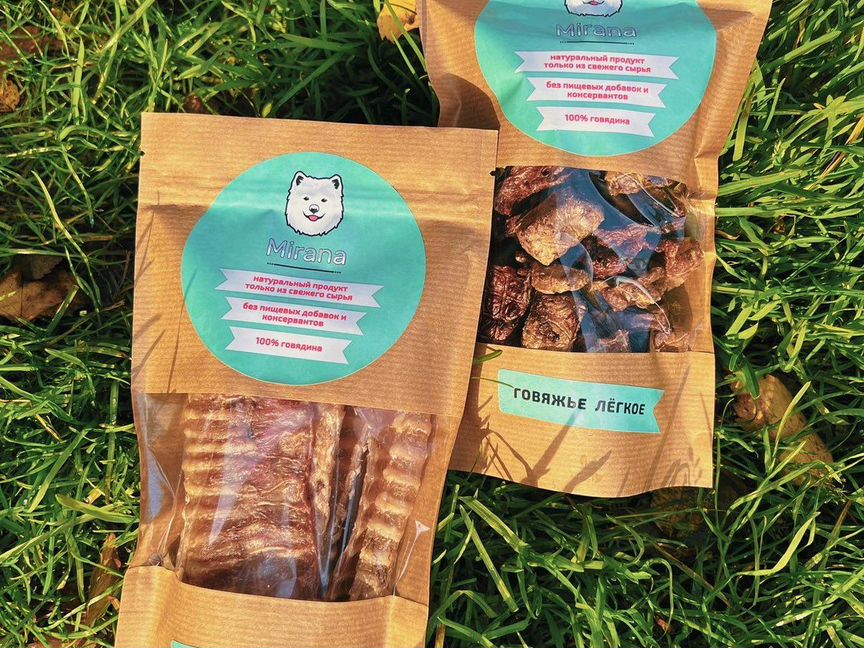 Легкое говяжье сушеное лакомство для собак