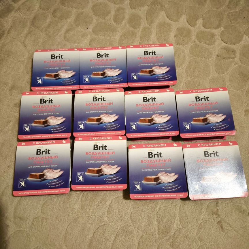 Воздушный паштет Brit для кошек 11 шт
