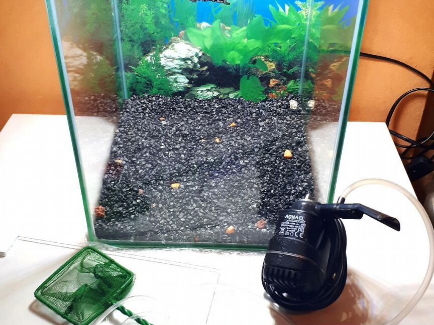 Аквариум нанокуб aquael 19 л со светом и допами