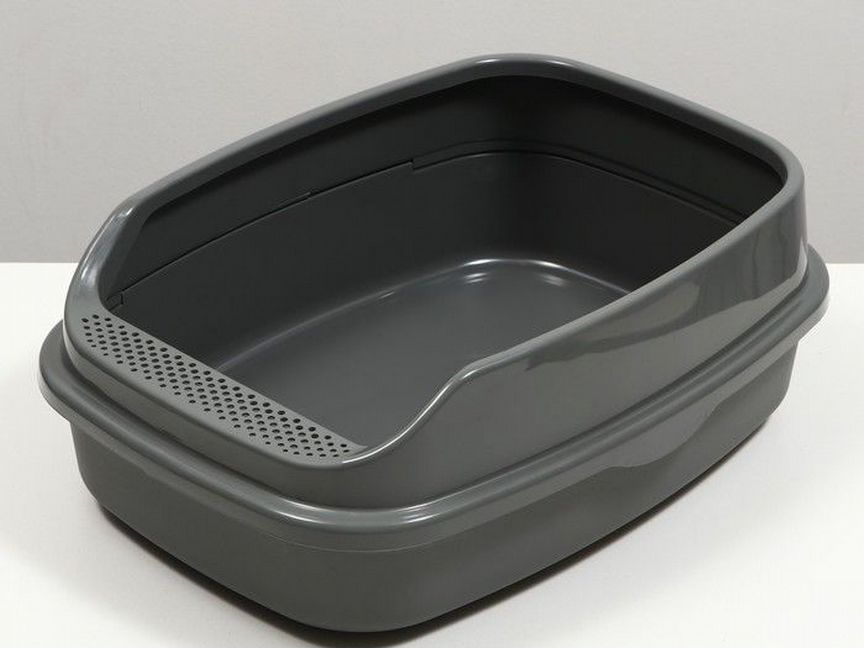 Туалет Айша XL с бортом 64 х 44 х 21 см серый FIX