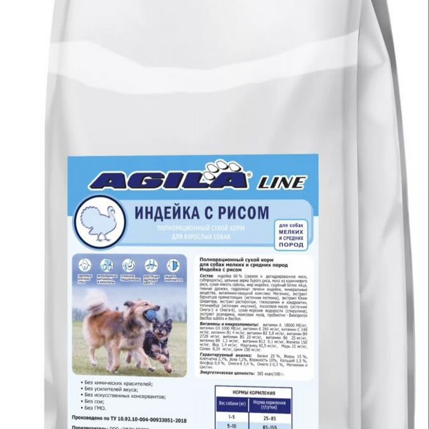 Корм для собак, корм для щенков agila,agila LIN