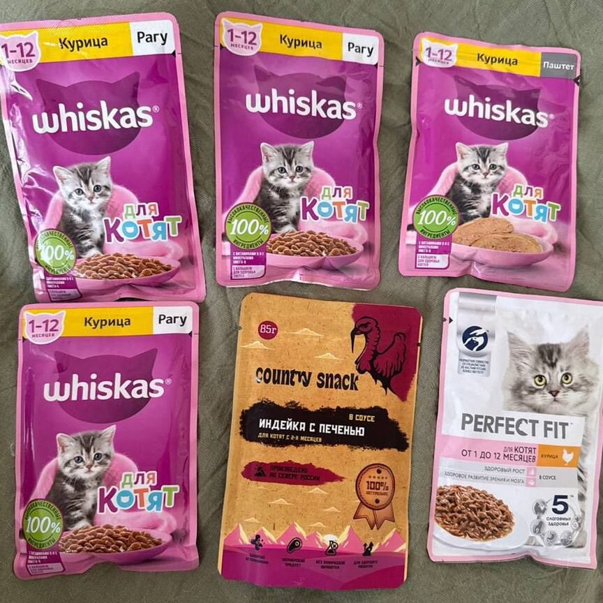Корм влажный для котят whiskas perfect fit
