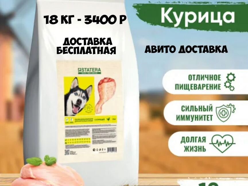 Статера Statera корм для собак с курицей
