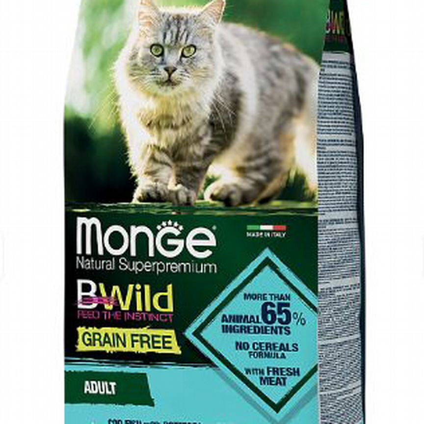 Корм для кошек Monge Bwild Adult (Треска) 1,5 кг