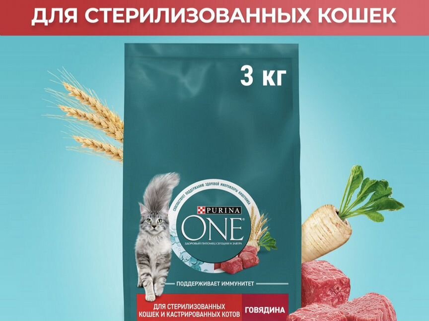 Сухой корм для кошек purina one 3 кг