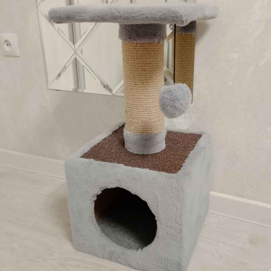 Когтеточка домик для кошки новый