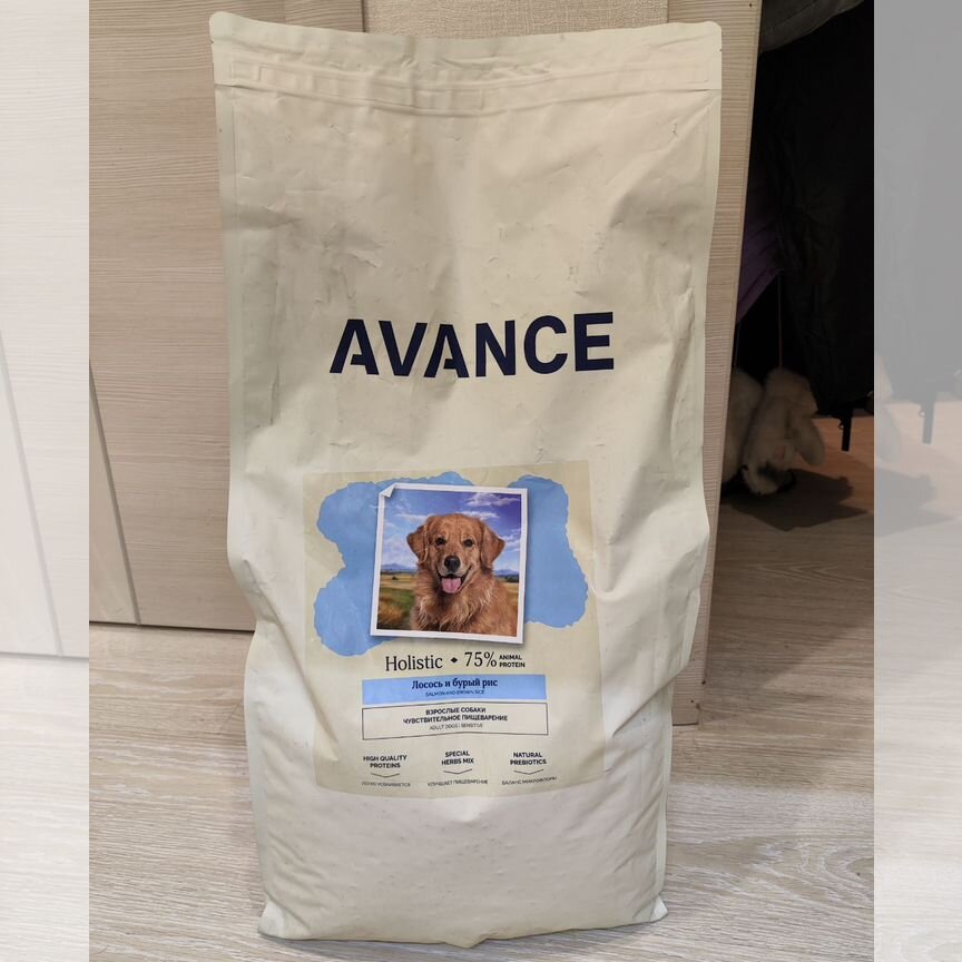 Сухой корм для собак Avance лосось и бурый рис