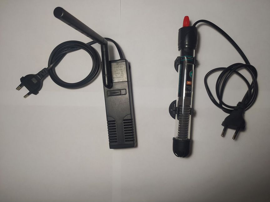 Фильтр и нагреватель воды для аквариума, бу