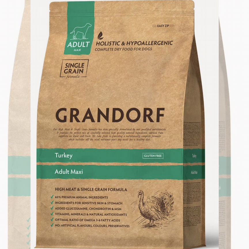 Корм Grandorf для крупных собак с индейкой 10 кг