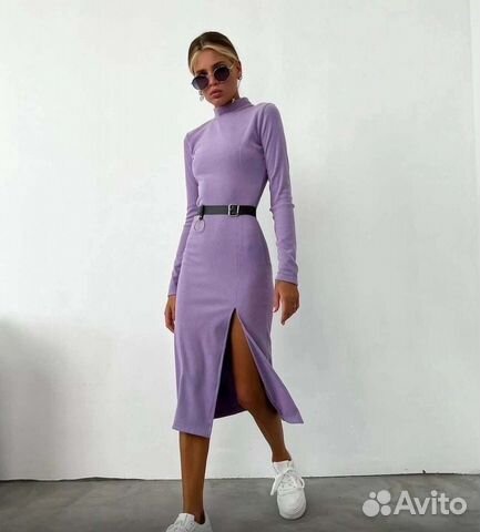 Платье лапша с разрезом на ноге , бренд Другой , размер 44 (S/M) купить ...