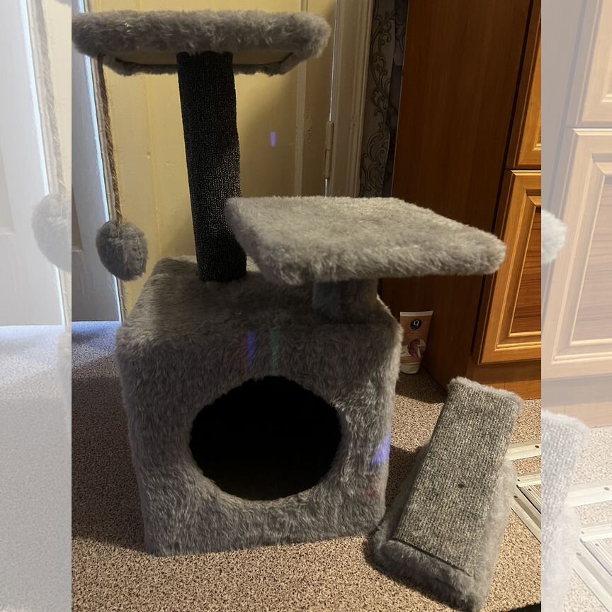 Когтеточка домик для кошки новый