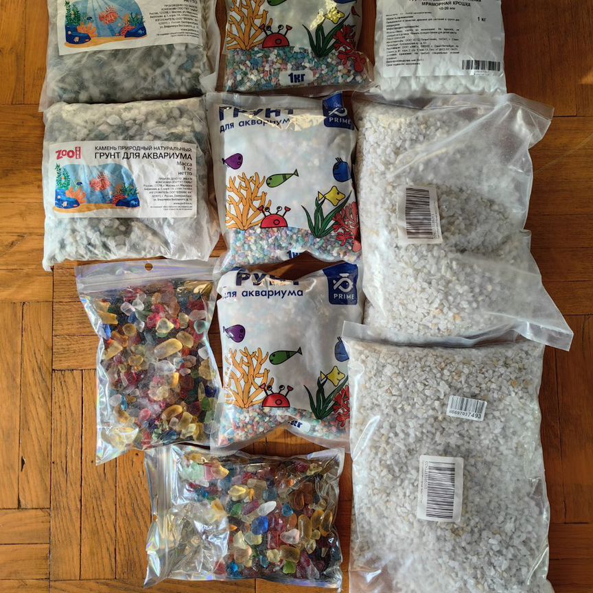 Грунт для аквариума разный