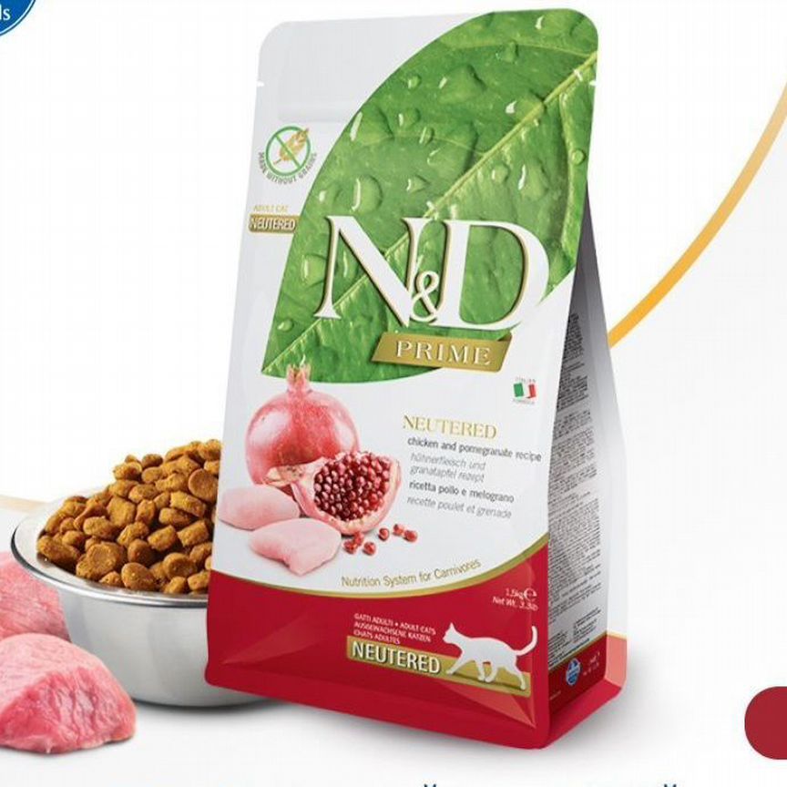 Farmina N&D Prime neutered курица, гранат, 10 кг