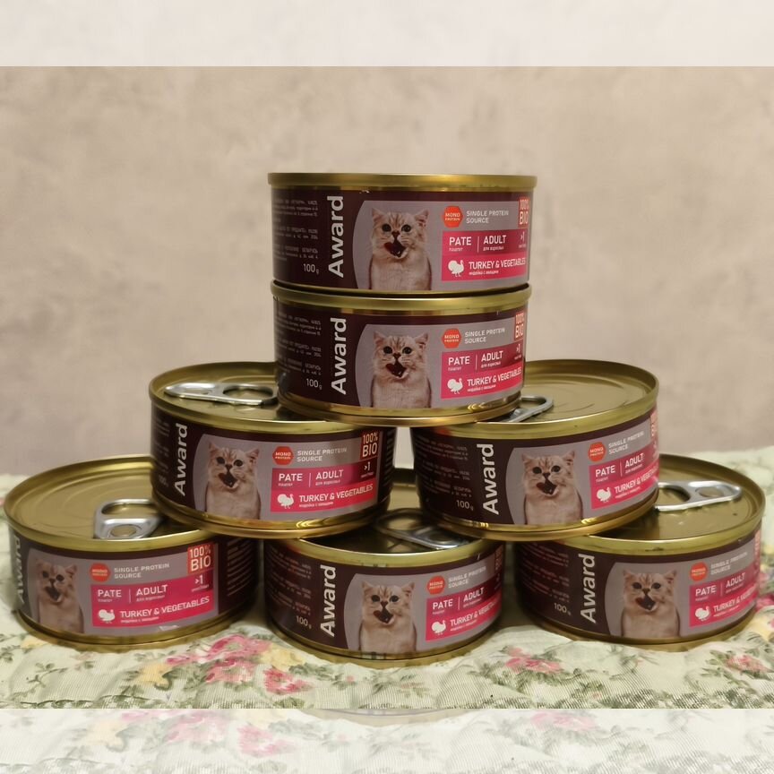 Влажный корм award для кошек из индейки 100г